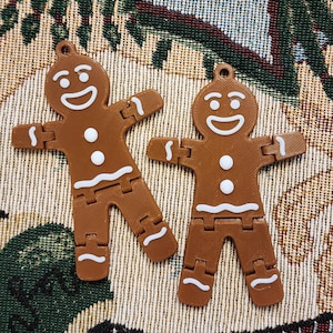 3D Printed Articulated Gingerbread Man: Holiday Decor - Etsy
