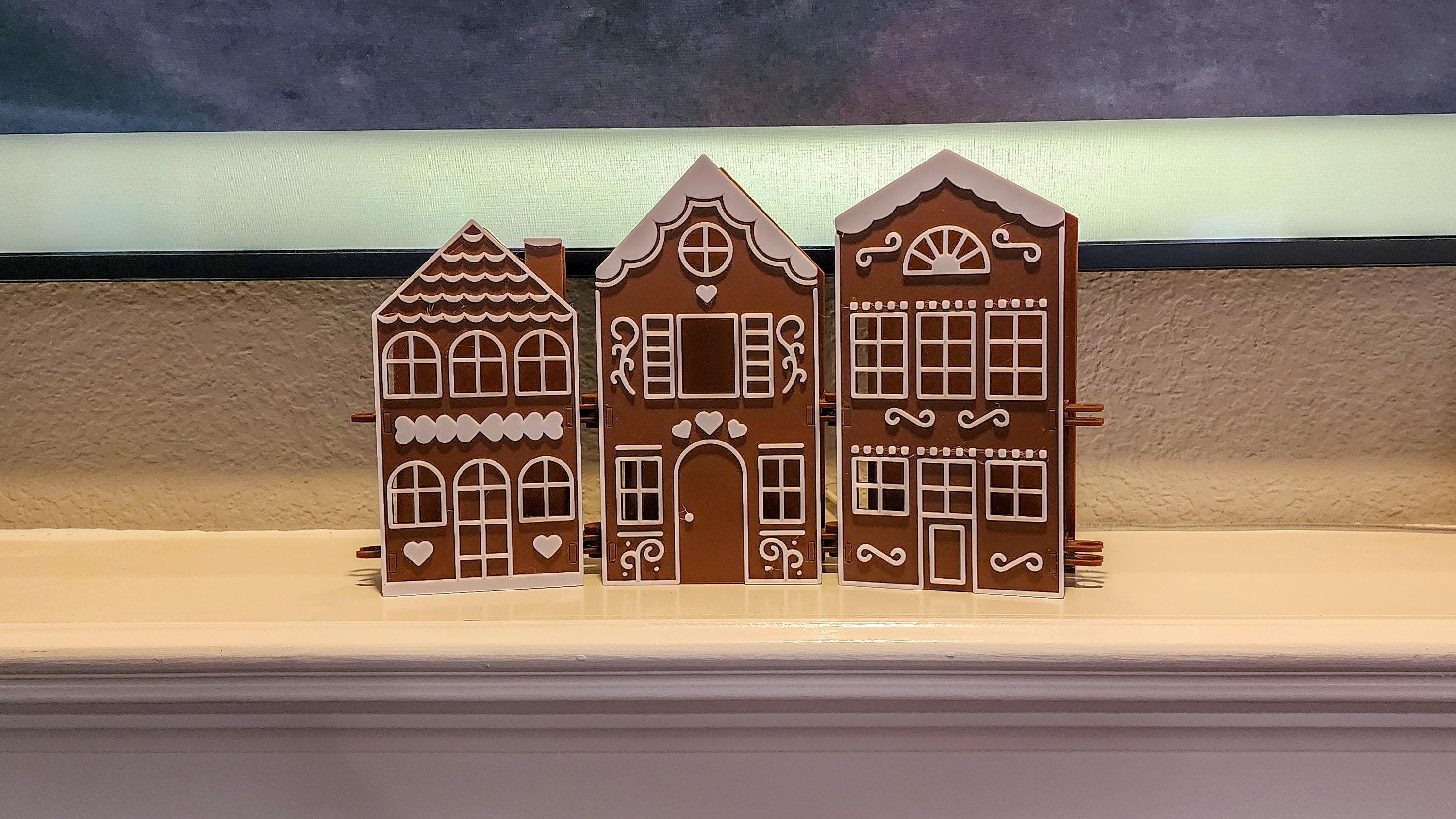 3D Printed Gingerbread Village Luminary Set - Small Set : Christmas ...