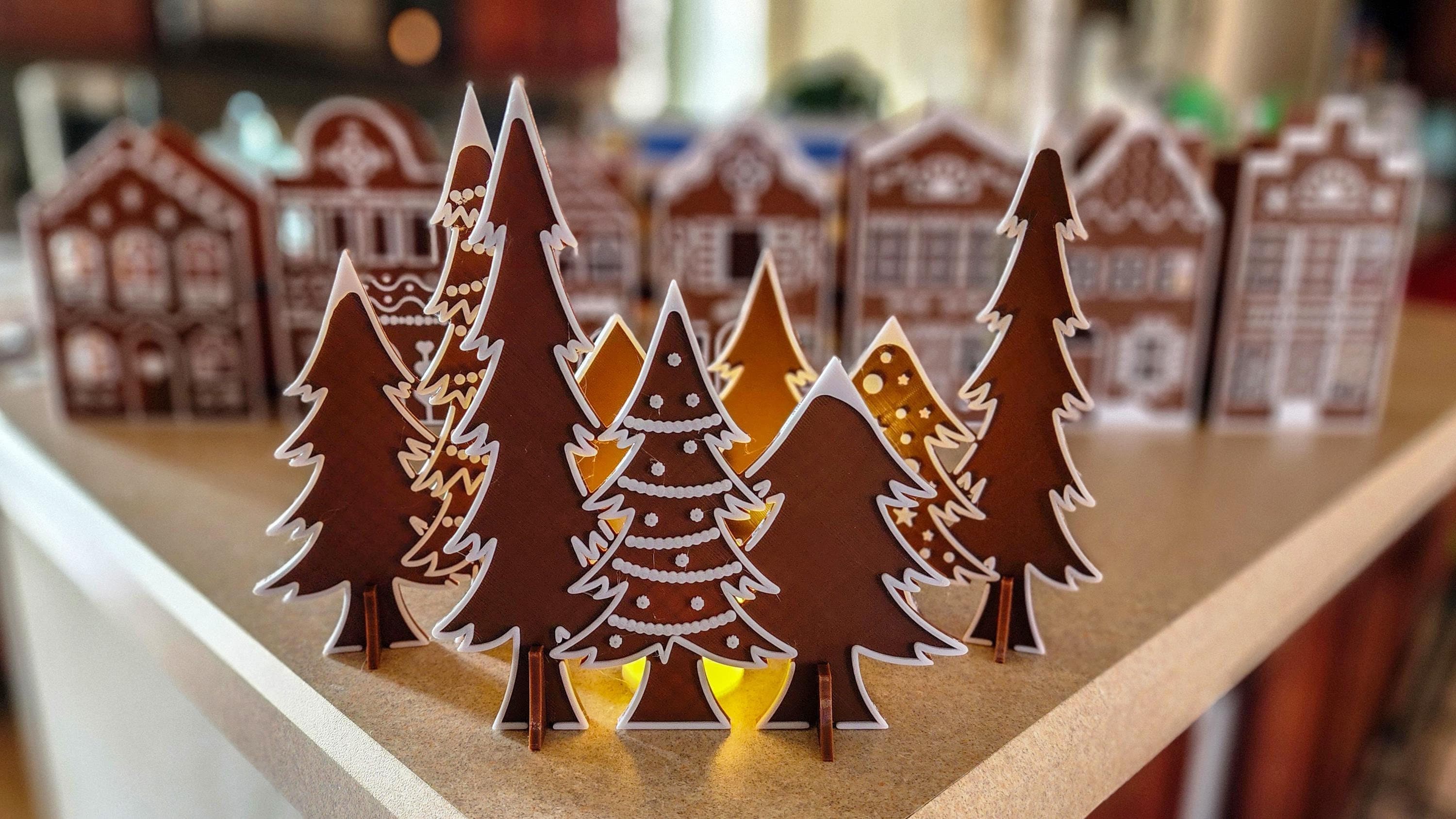 3D Gingerbread Trees - Set of 3 - Etsy