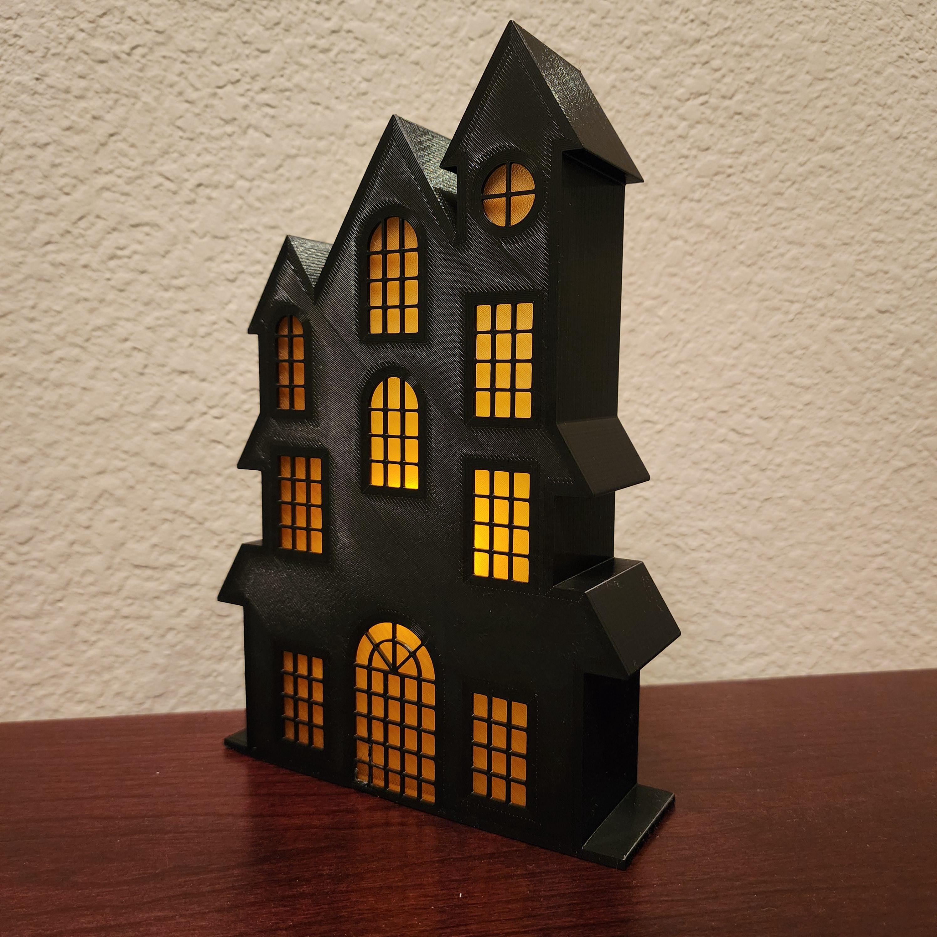 3D Printed Halloween Haunted House Luminaries - Etsy