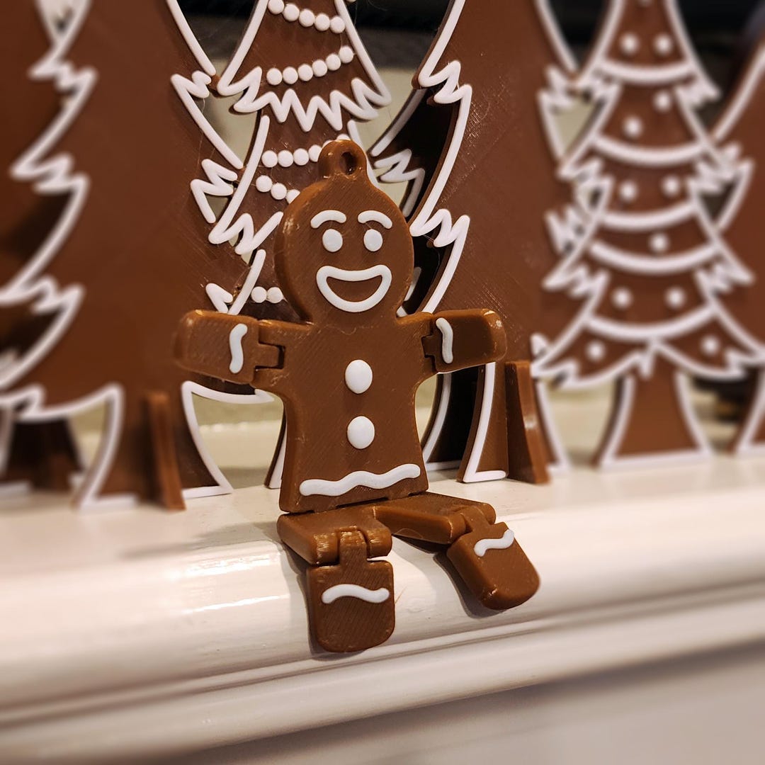 3D Printed Articulated Gingerbread Man: Holiday Decor - Etsy