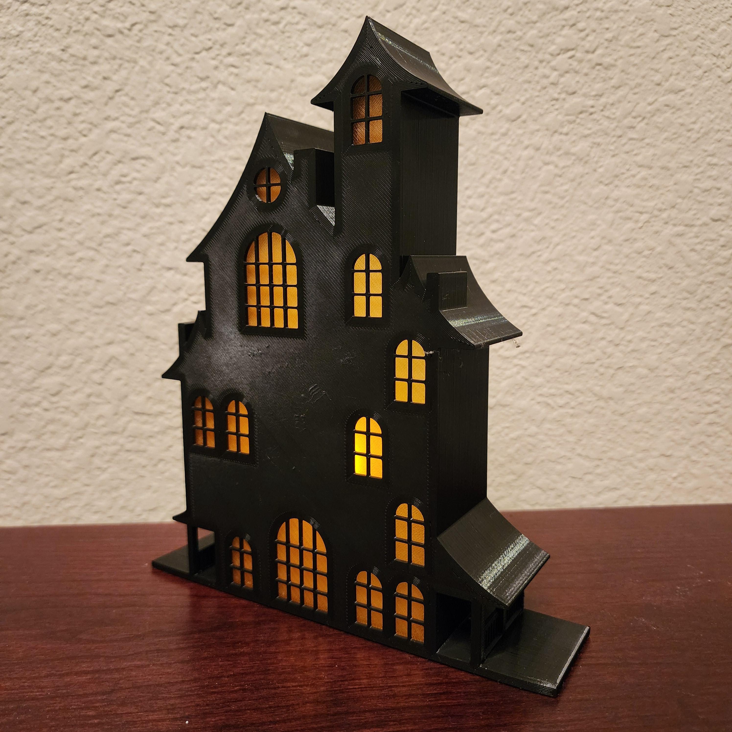 3D Printed Halloween Haunted House Luminaries - Etsy