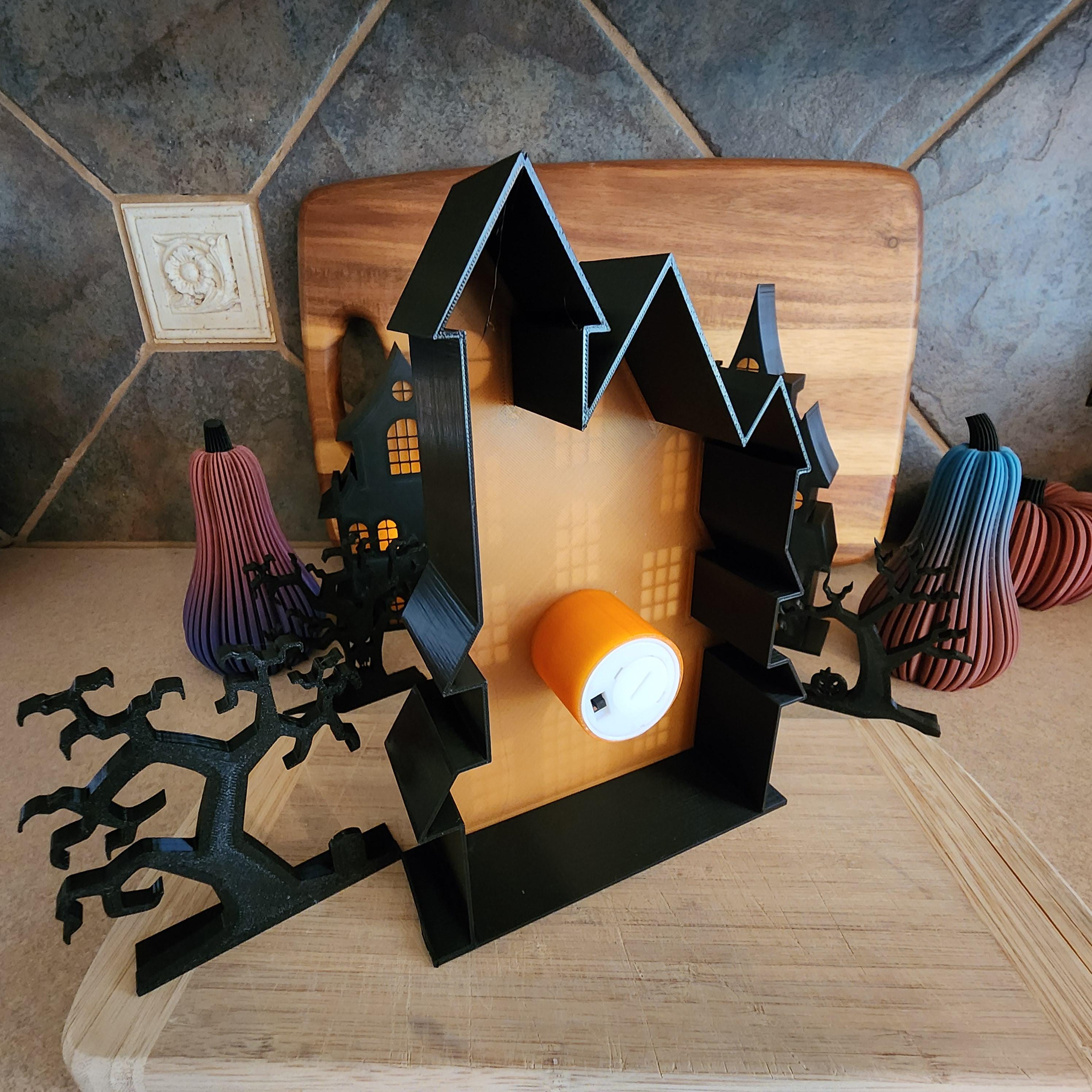 3D Printed Halloween Haunted House Luminaries - Etsy