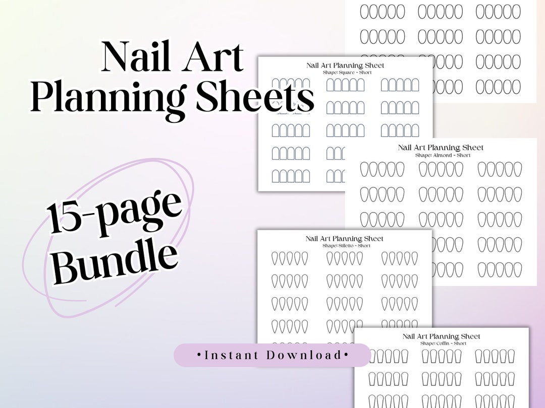 Nail Art Planning Sheets, Nail Art Templates, Practice Nail Art Sheets ...
