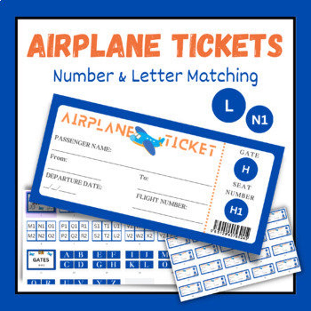 Airplane Ticket Template Printable for Kids - Etsy