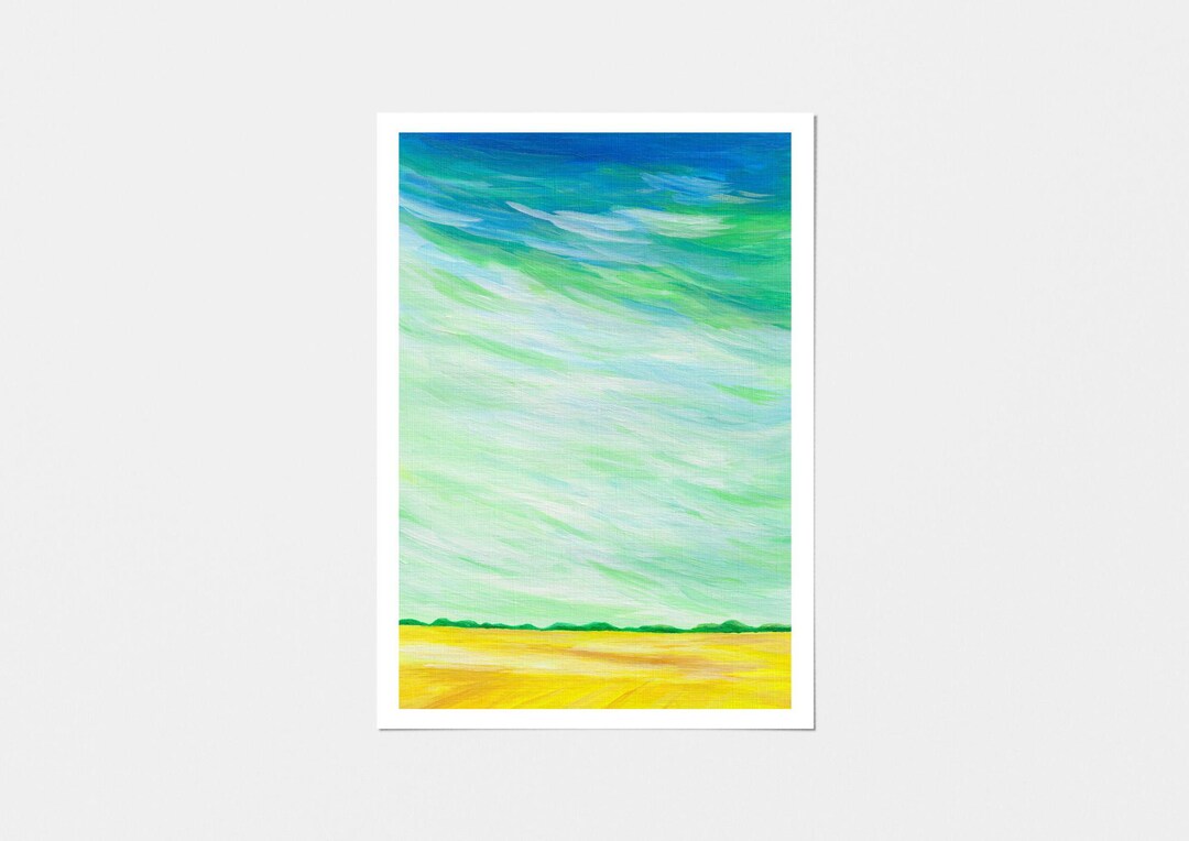 Calming Landscape Art Print | A5 & A6 Sizes | Peaceful Acrylic Painting ...