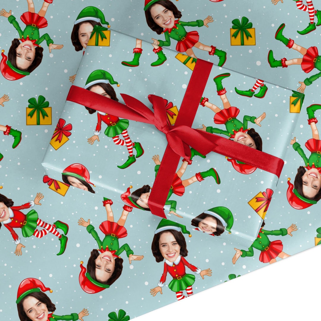 Personalized Female Elf Photo Face Wrapping Paper - Etsy