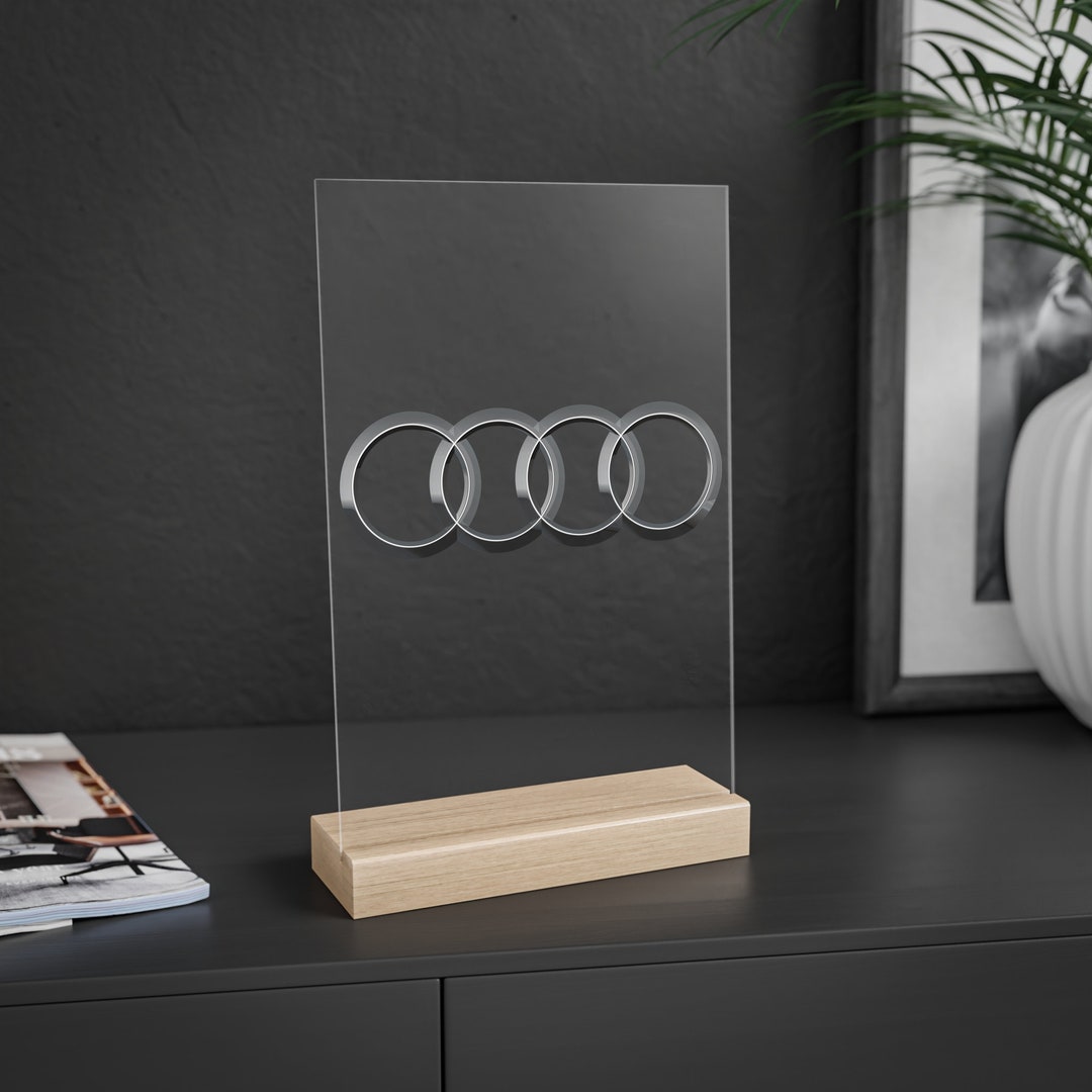 Audi Acrylic Sign With Wooden Stand - Etsy