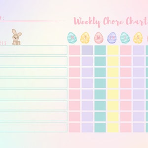 Easter Chore Chart, Chore Chart, Printables, Printable Chore Chart ...