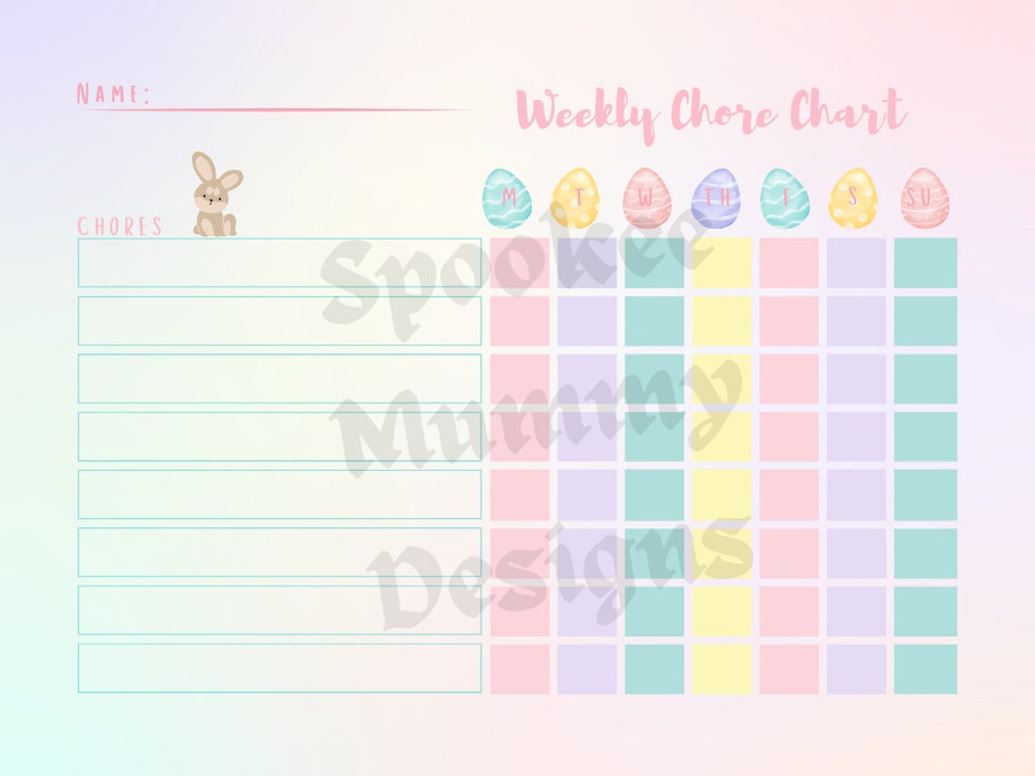 Easter Chore Chart, Chore Chart, Printables, Printable Chore Chart ...