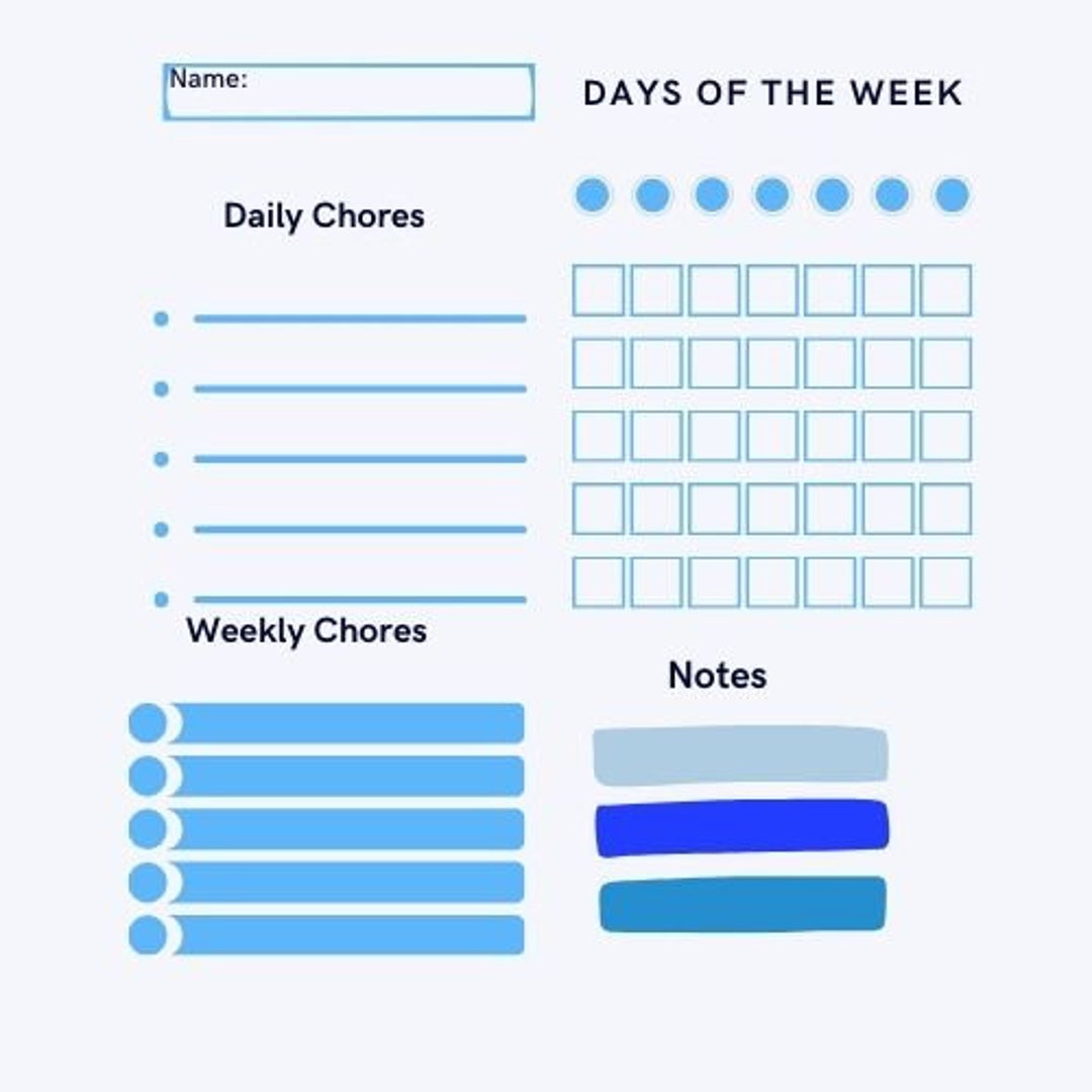 Printable, Printables, Chart, Charts, Chore Chart - Etsy