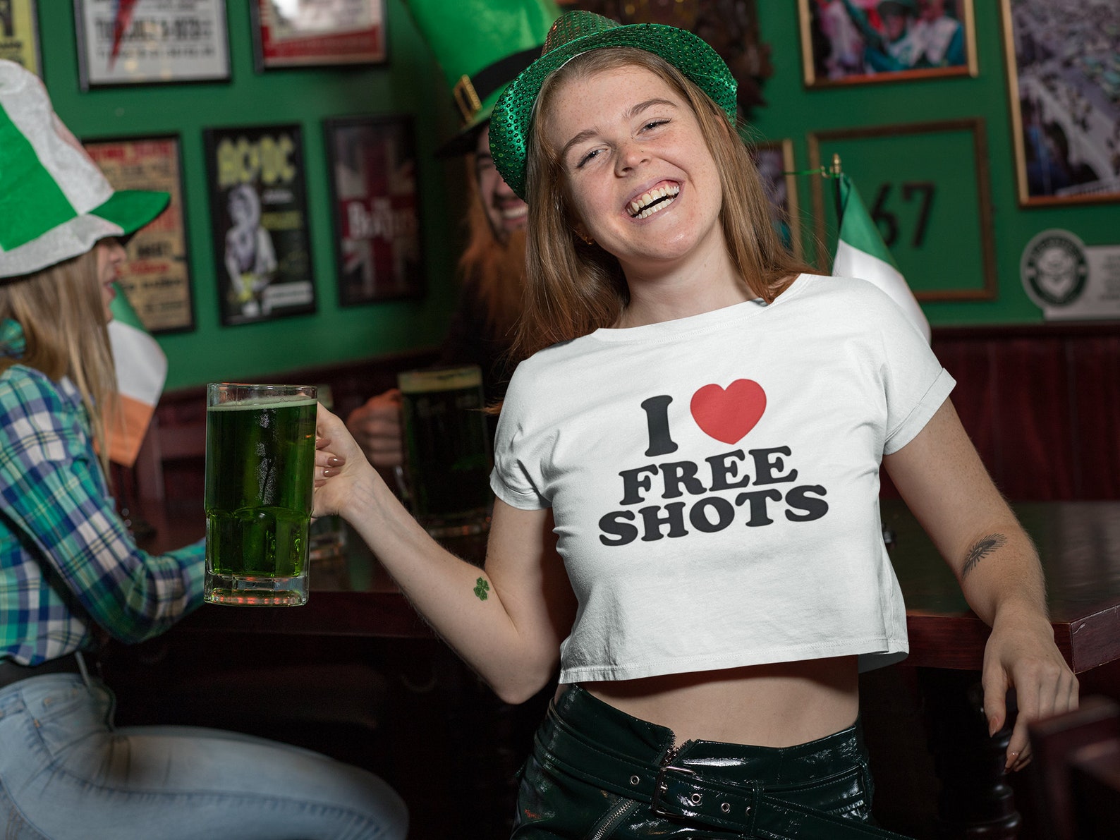 I Love Free Shots Crop Top Trend Y2k Crop Top Y2k Clothing Y2k Baby Tee ...