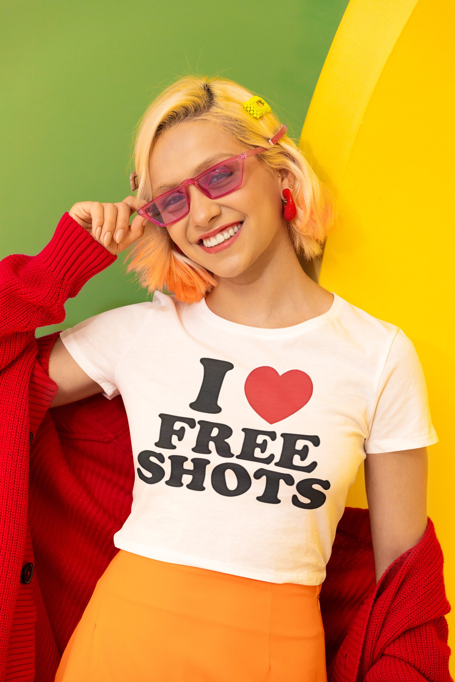 I Love Free Shots Crop Top Trend Y2k Crop Top Y2k Clothing Y2k Baby Tee ...