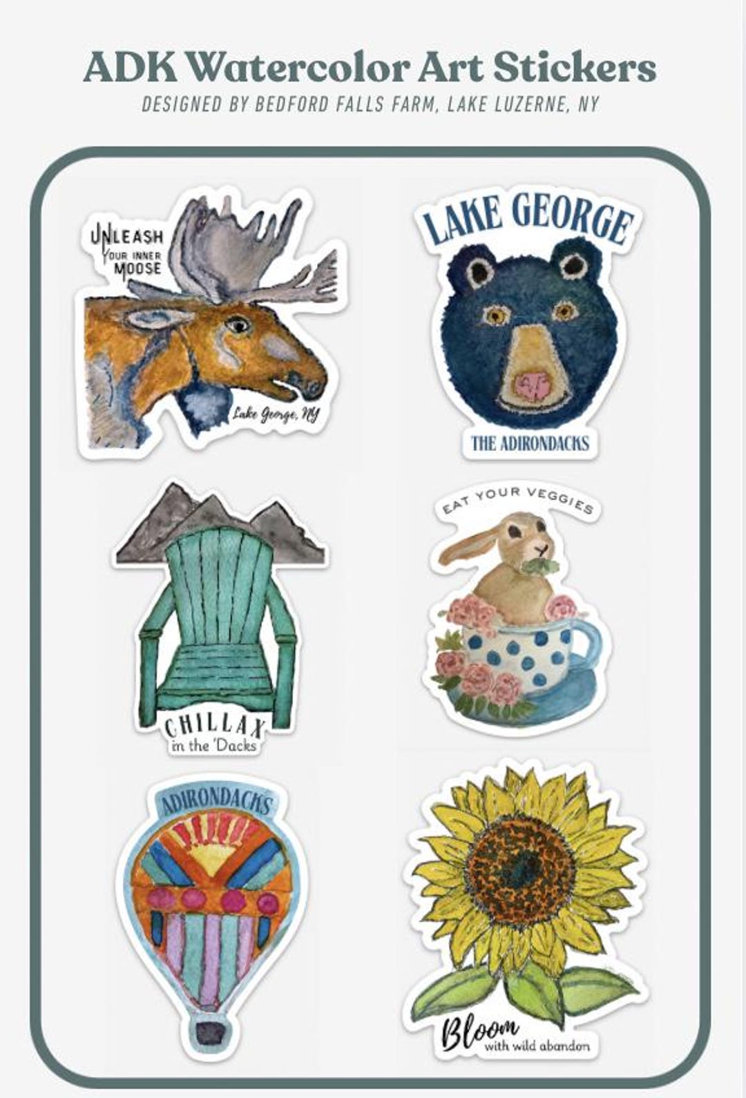 Lake George ADK Mini Stickers / Decals - Etsy