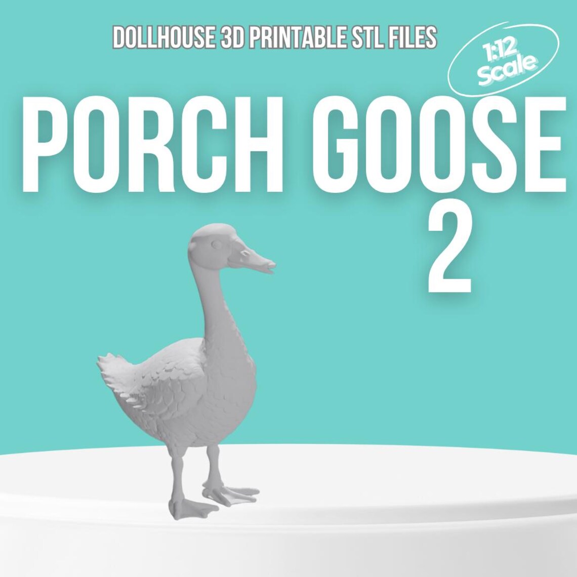 1:12 Scale Dollhouse Porch Goose STL File – Miniature Animal (digital ...
