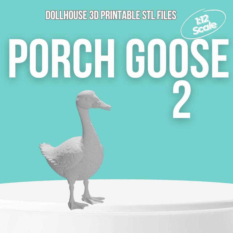 1:12 Scale Dollhouse Porch Goose STL File – Miniature Animal (digital ...