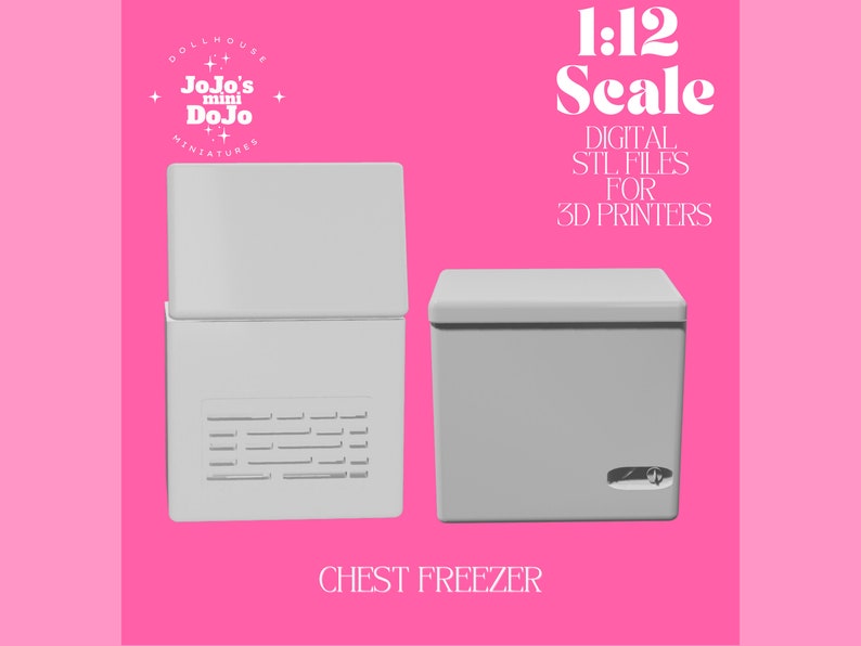 Deep Chest Freezer Dollhouse Furniture & Accessories 1:12 SCALE 3D ...