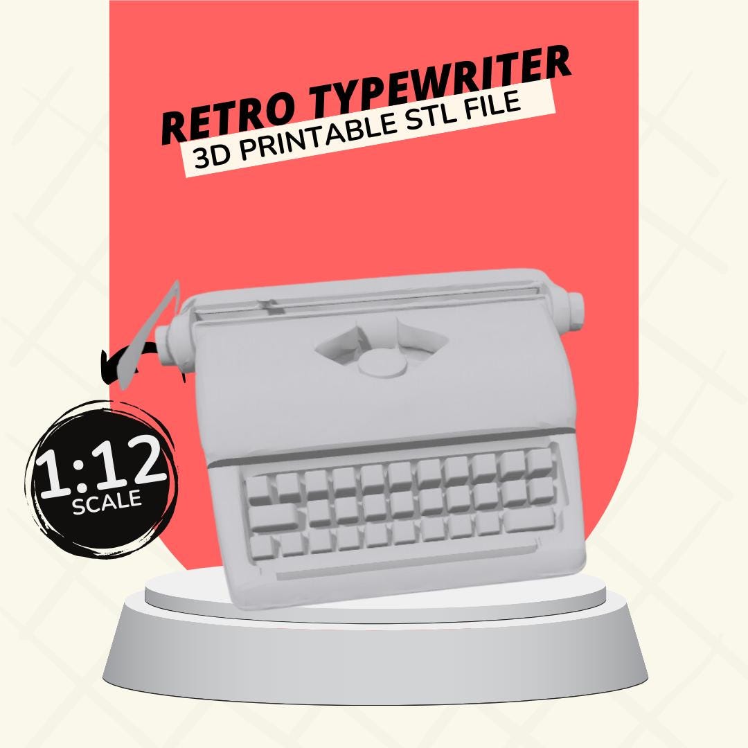 Retro Typewriter 1:12 Scale Dollhouse Furniture, Decorations and ...