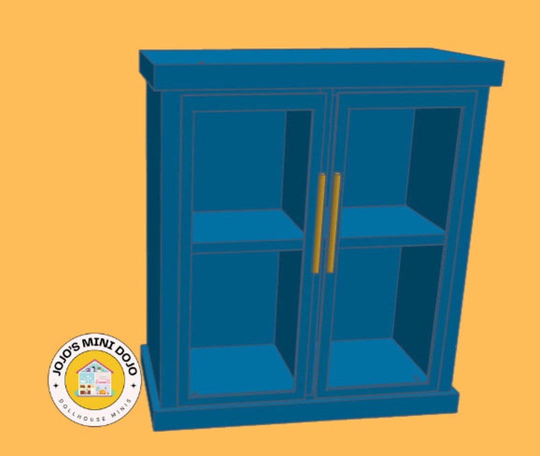 1:12 Dollhouse Modern Farmhouse Upper Kitchen Cabinets Small STL 3D ...