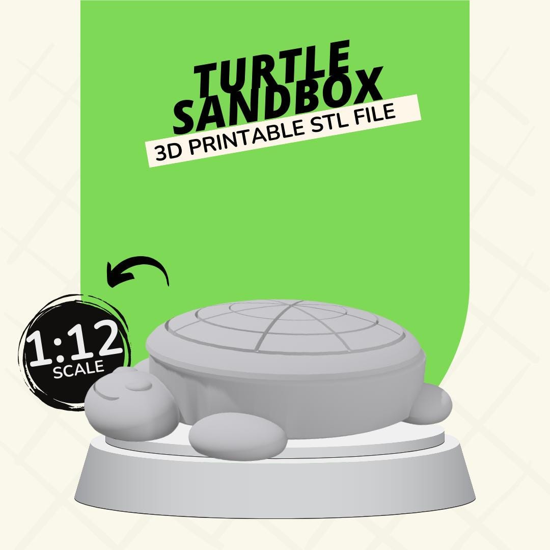 Kid's Turtle Sandbox Dollhouse Furniture & Accessories 1:12 Scale 3D ...