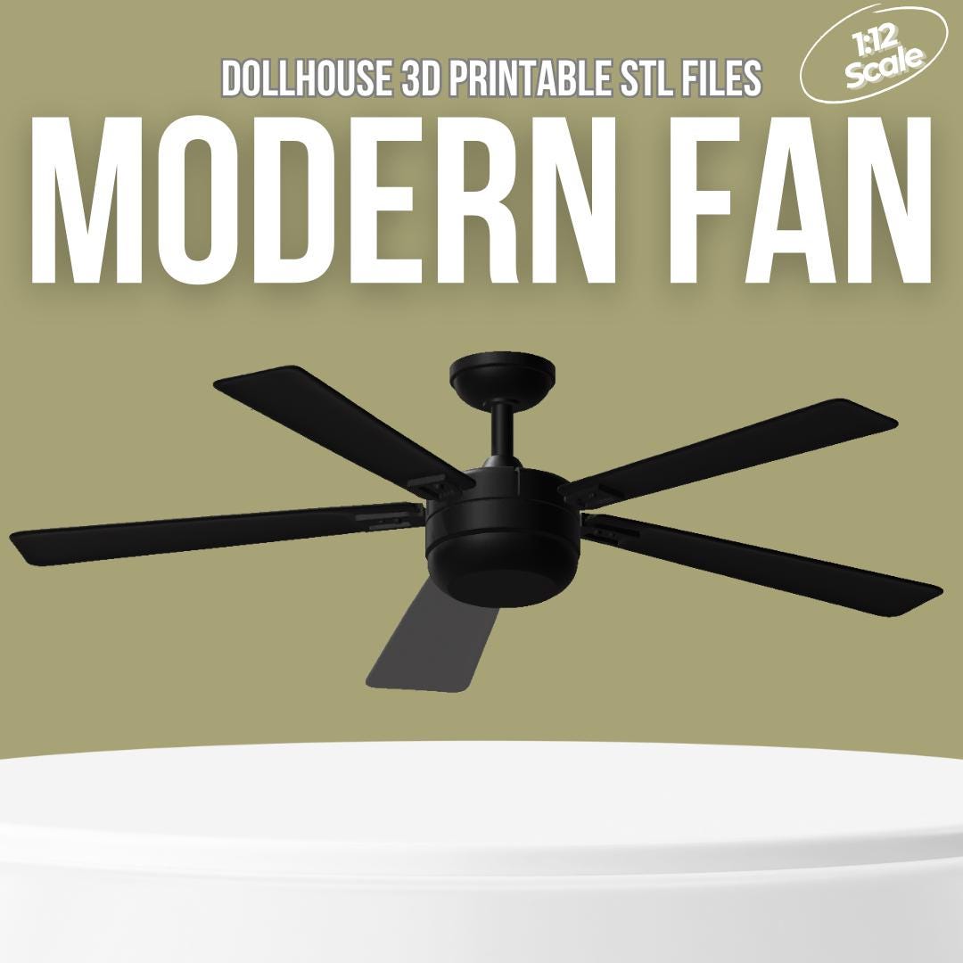 1:12 Scale Modern Ceiling Fan – 3D Printable STL File - Etsy