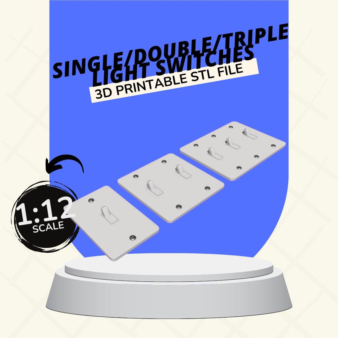 1:12 Scale Dollhouse Light Switches, 3D Printable STL Files - Etsy