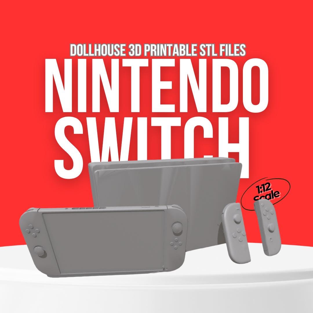 Nintendo Switch 1:12 Scale Dollhouse Furniture, Decorations and ...