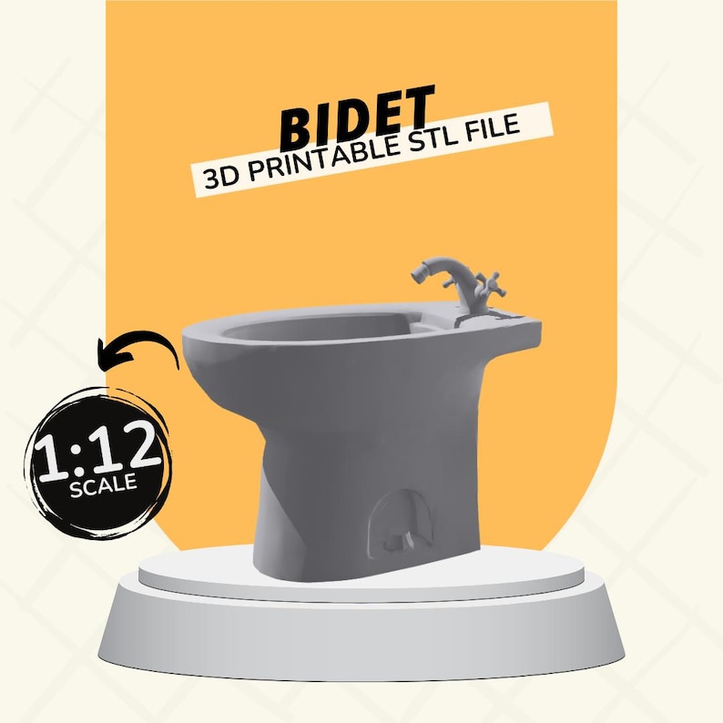 Bidet 1:12 Dollhouse Furniture, Decorations and Accessories 3D ...