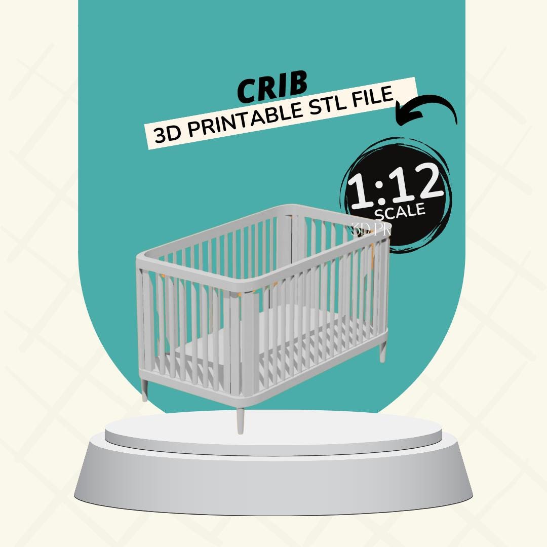 Crib Dollhouse Furniture & Accessories 1:12 Scale 3D PRINTABLE STL - Etsy