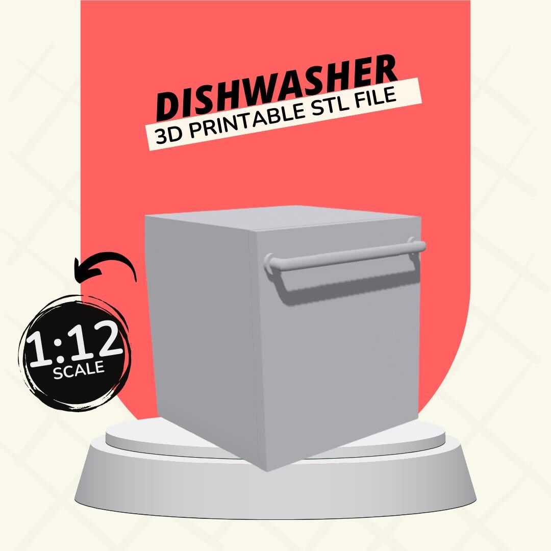 Modern Dishwasher 1:12 Scale Dollhouse Furniture & Accessories 3D ...
