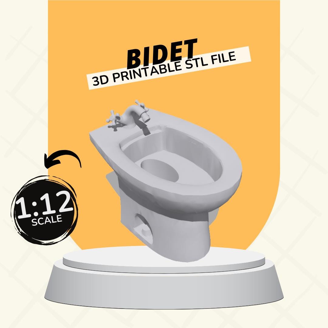Bidet 1:12 Dollhouse Furniture, Decorations and Accessories 3D ...