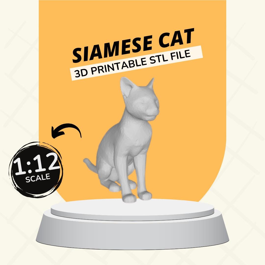 Siamese Cat 1:12 Scale Dollhouse Furniture, Decorations and Accessories ...