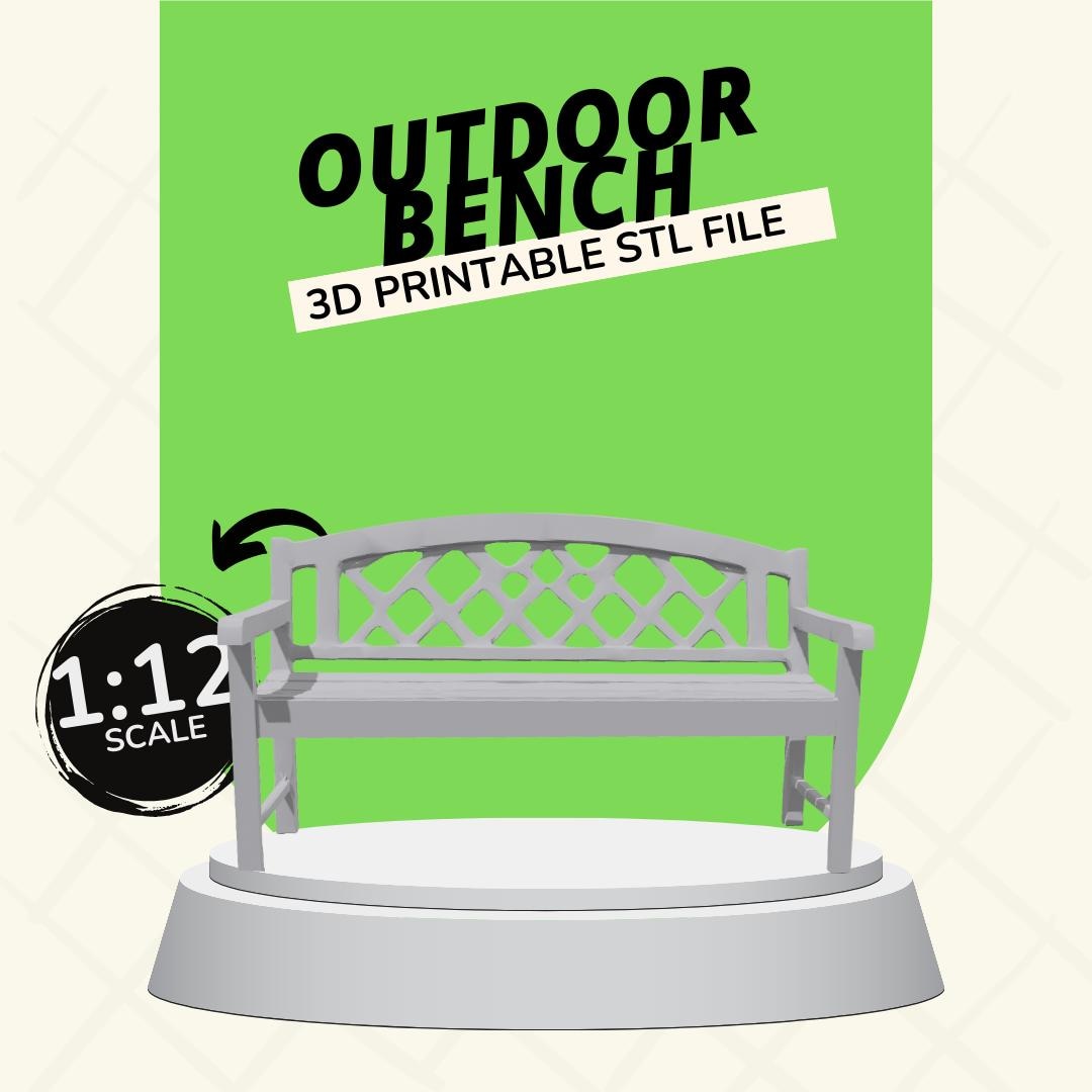 Outdoor Bench 1:12 Scale Dollhouse Furniture, Decorations and ...