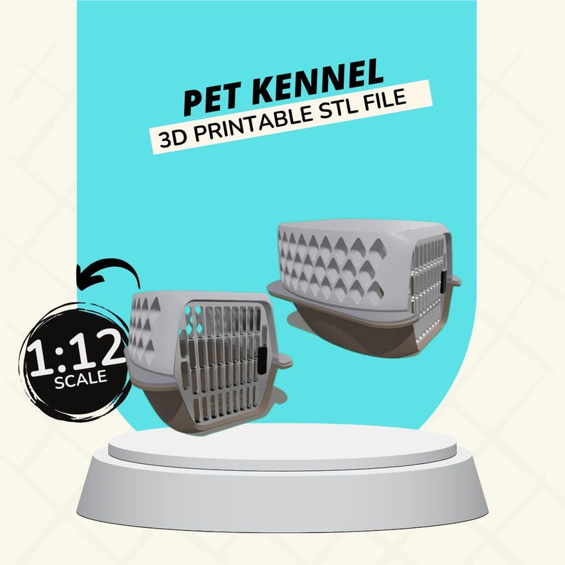 Dog/cat/pet Carrier and Kennel 1:12 Scale Dollhouse Furniture ...