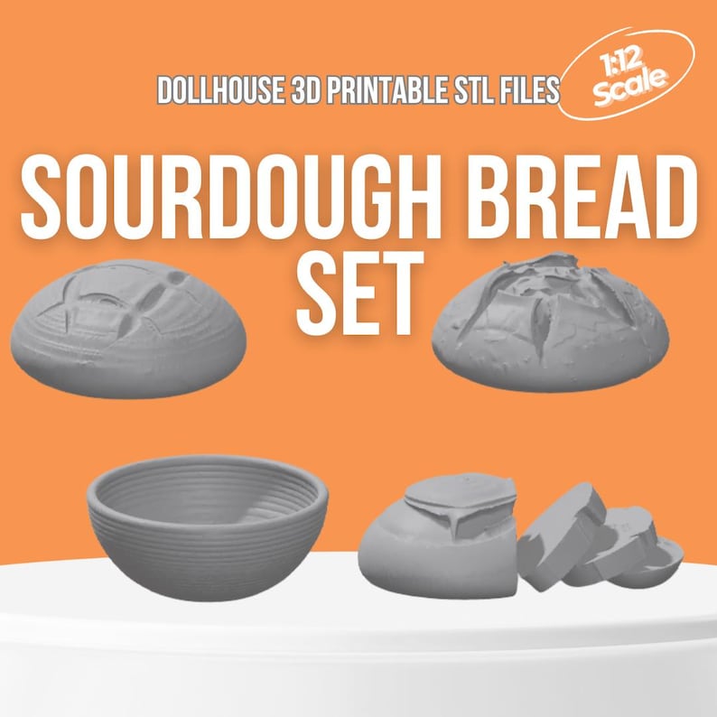 1:12 Scale Dollhouse Sourdough Bread Baking Set – 3D Printable STL - Etsy
