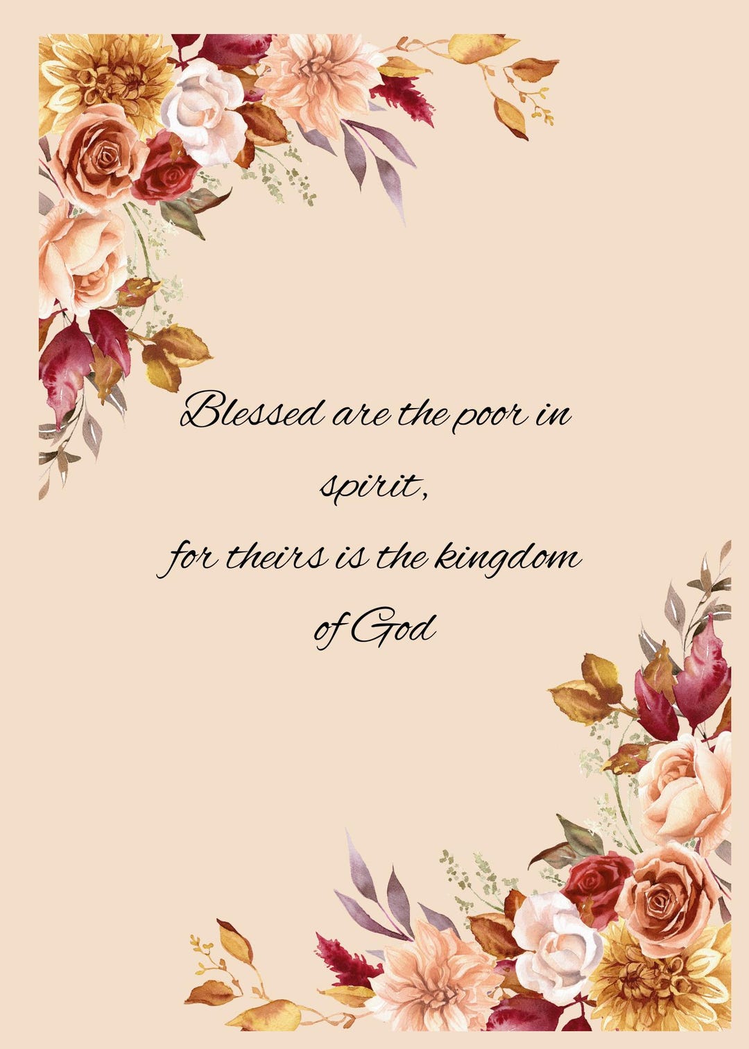 The Beatitudes Printable Cards | Scripture Cards - Etsy