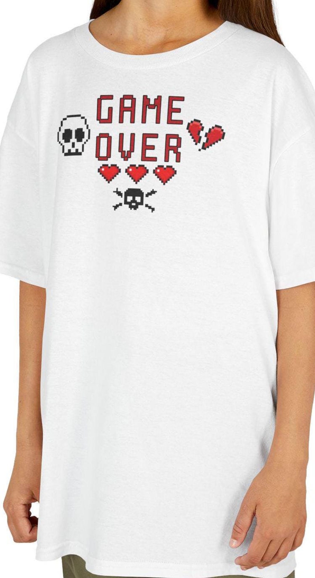 Game Over Shirt, Hearts, Skull and Crossbones, Valentine's Day, Anti ...