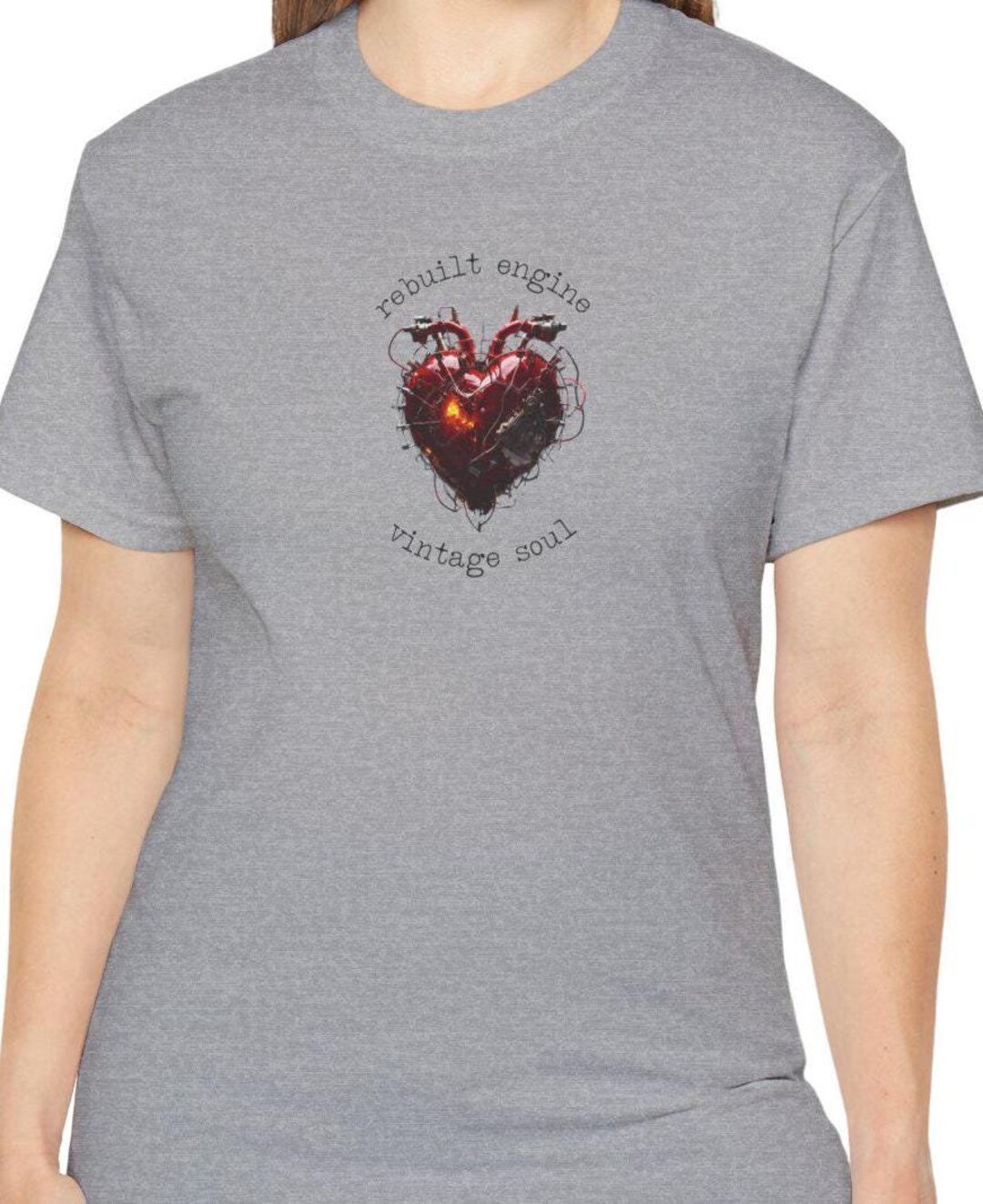Bio-mechanical Heart Tee, Rebuilt Engine, Vintage Soul T-shirt ...