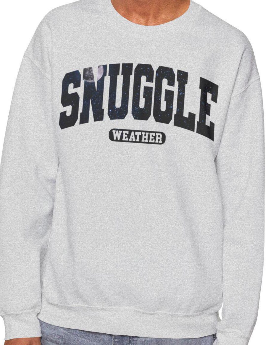 Snuggle Weather, Night Sky and Moon, Winter, Sweatshirt, Warm Shirt ...