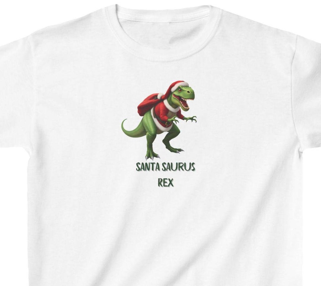 Santa Saurus Rex, T-rex, Dinosaur, Christmas Tee, T Rex Shirt, Santa ...