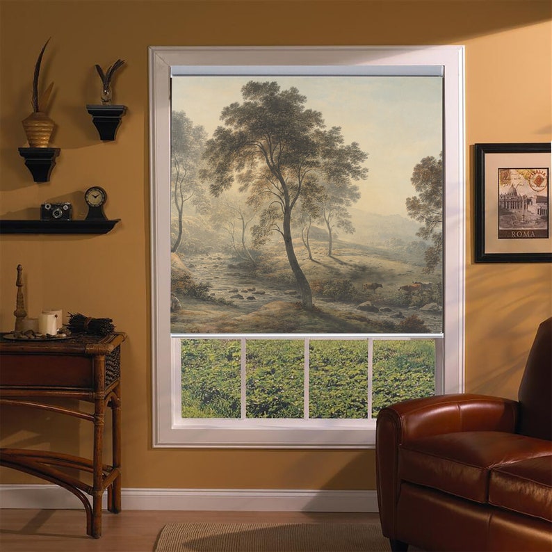 Forest Landscape , Roller Blind Printed, French Door Curtain, Light ...