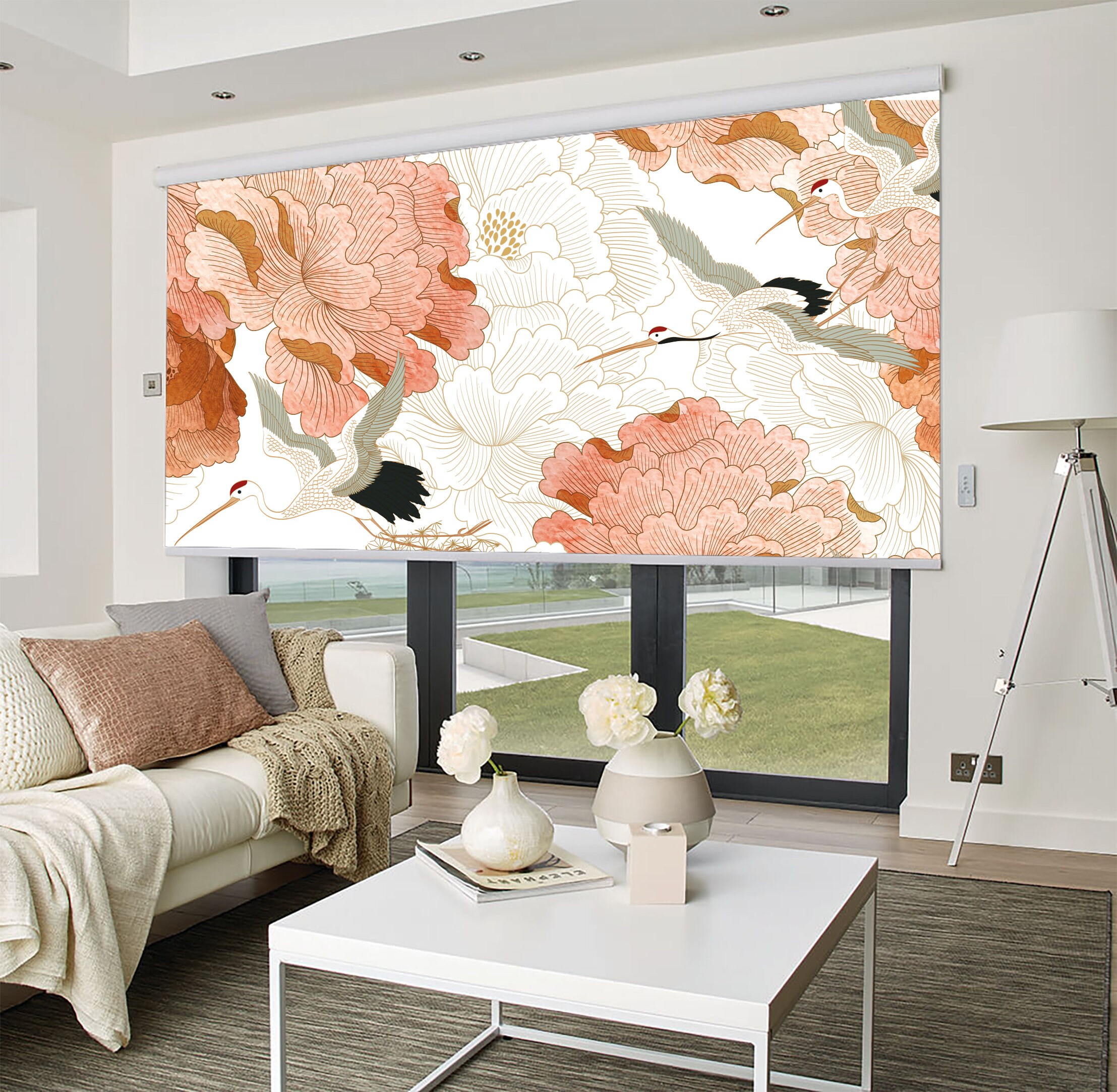 Crane Birds Chinoiserie Roller Shades , Window Treatments, Roller Blind ...