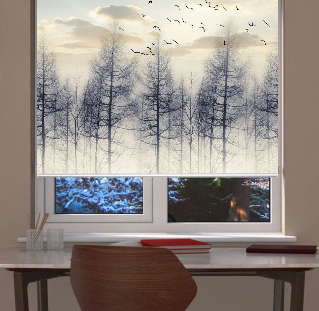 Forest Landscape , Roller Blind Printed, French Door Curtain, Light ...