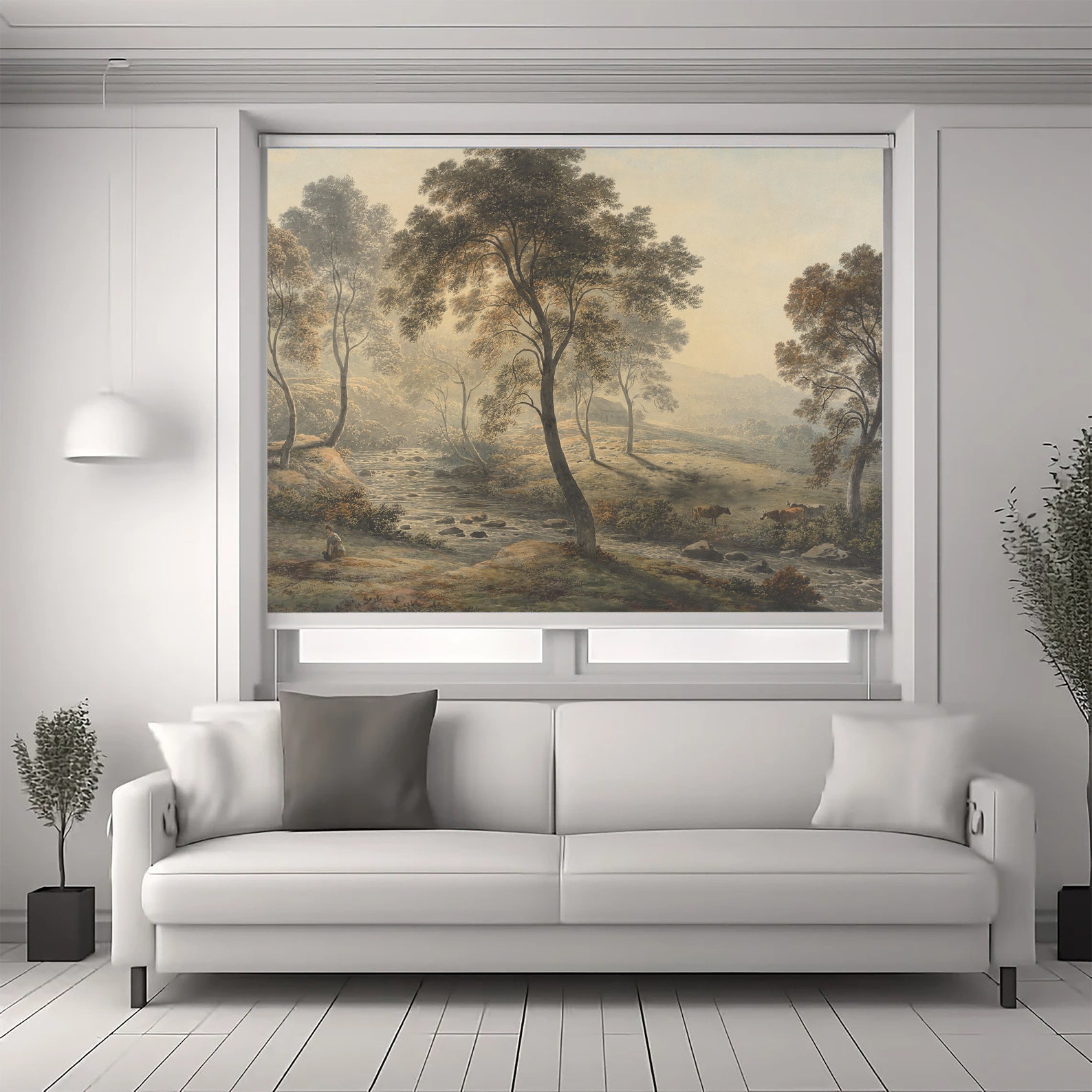 Forest Landscape , Roller Blind Printed, French Door Curtain, Light ...