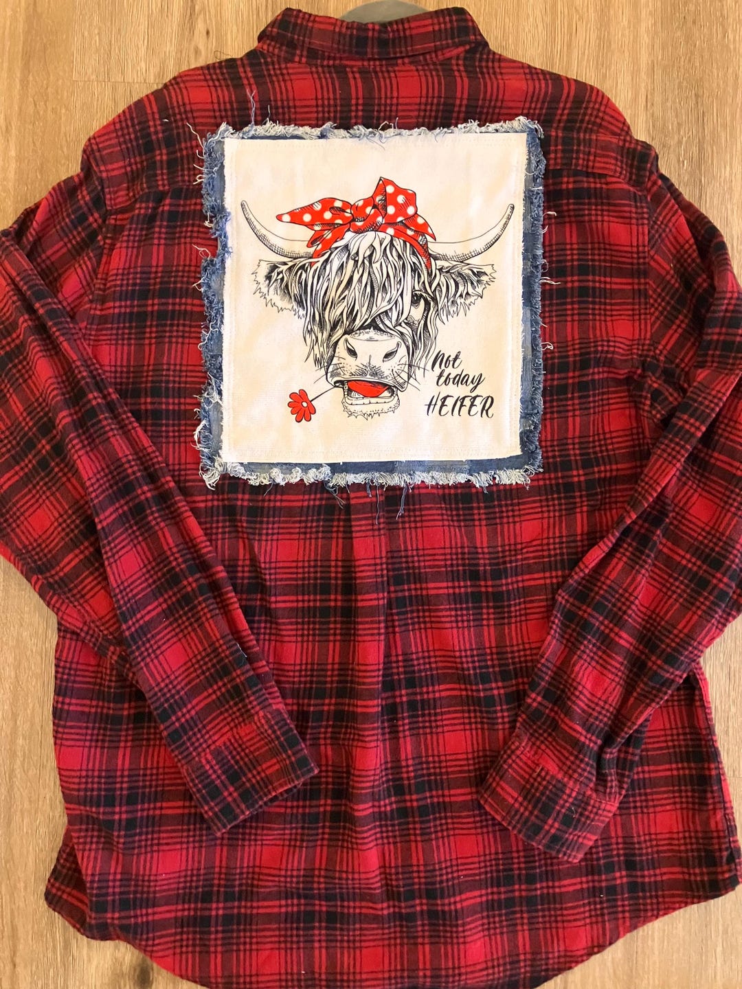 Not Today Heifer Funny Cow Flannel Shirt. Highland Cow Panel and Hey ...