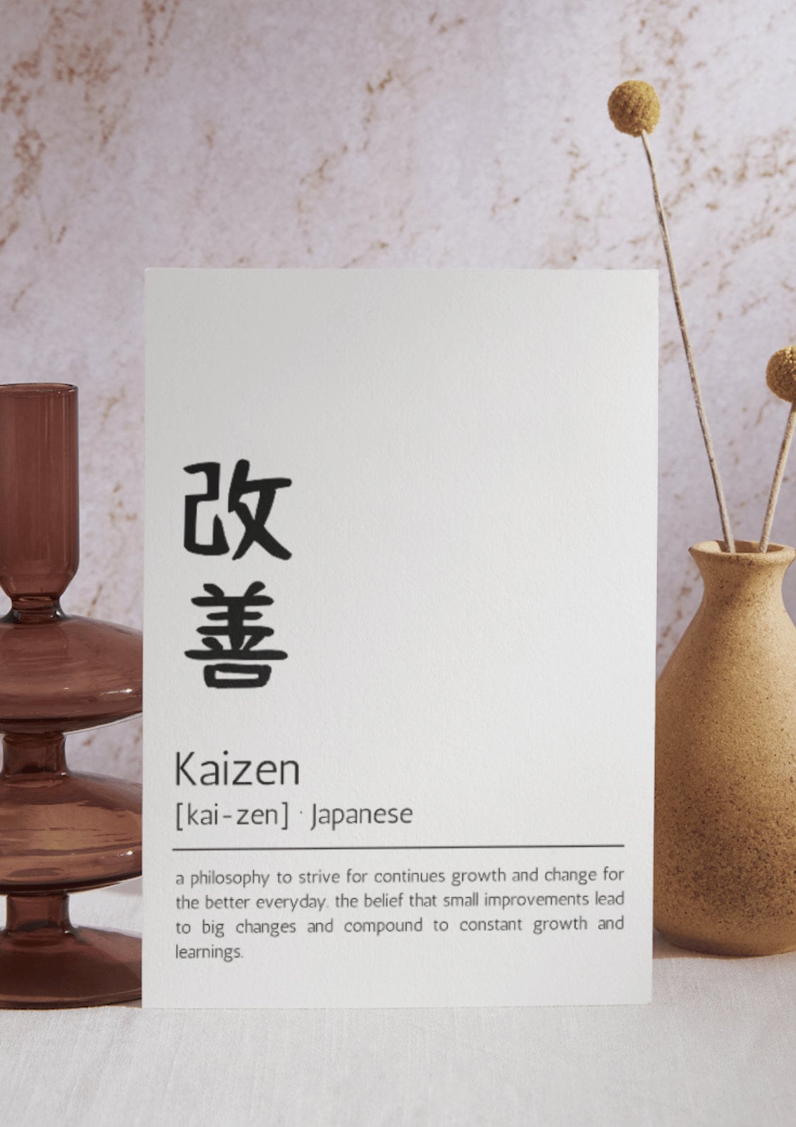 Kaizen Japanese Kanji Wallart | Kanji Posters | Minimalist and Motivational Art | Self ...