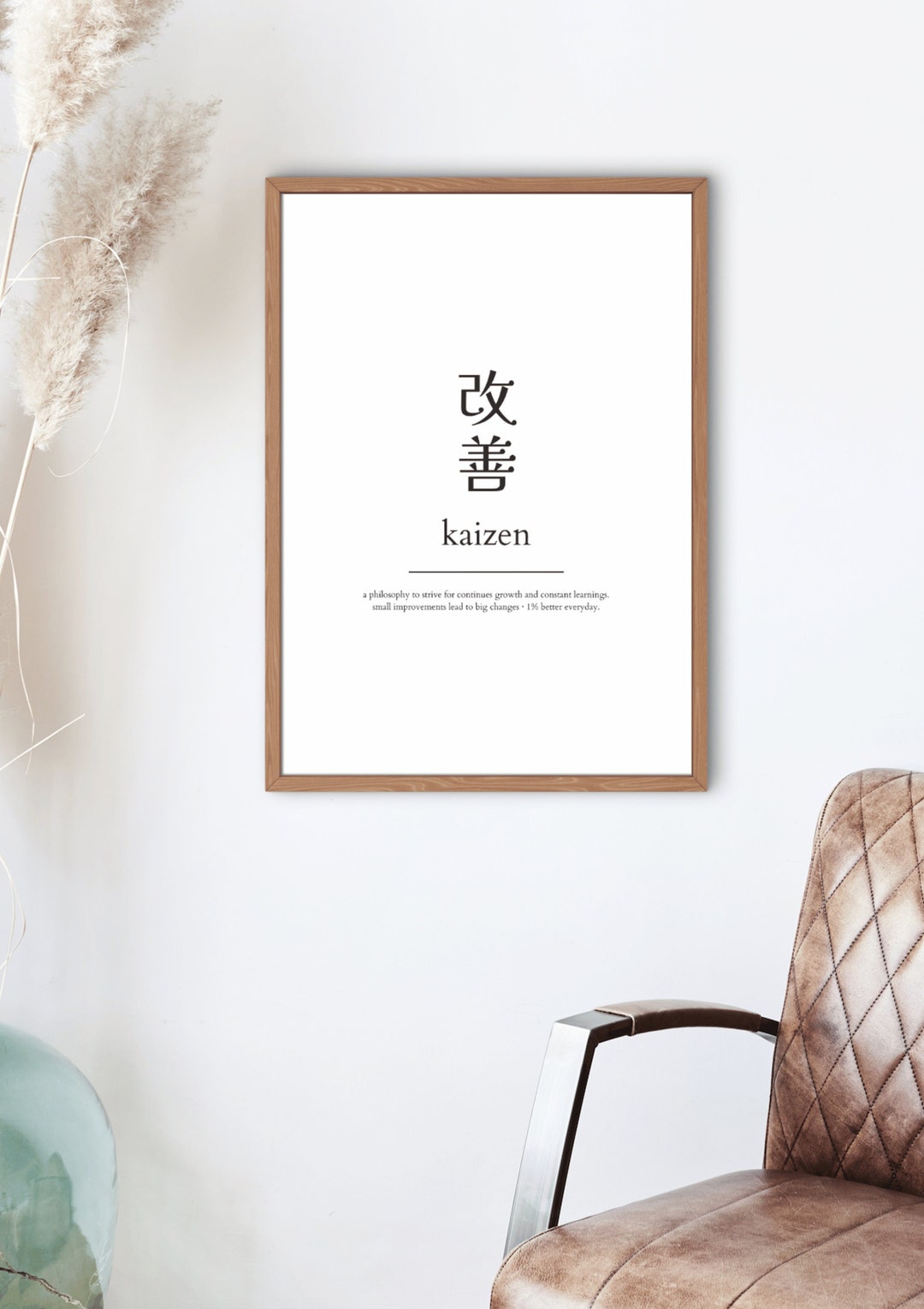 Kaizen Wallart With Frame - Japanese Meaning | 1% Better Everyday ...