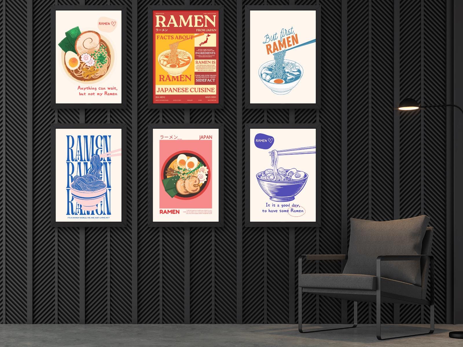 6 Japanese Ramen Posters - All About Ramen | Kitchen Posters | Japanese ...