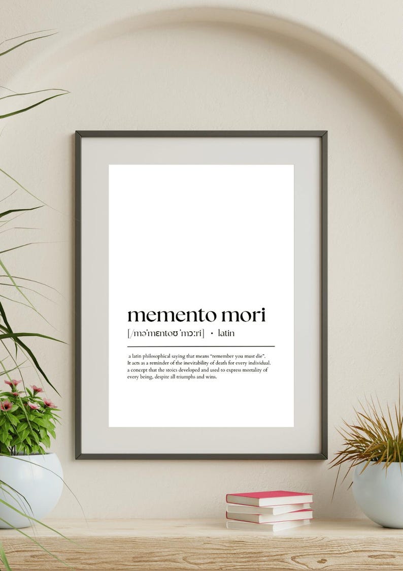 Memento Mori Poster - Stoic Quote | Mindset Wallart | Stoic Philosophy ...