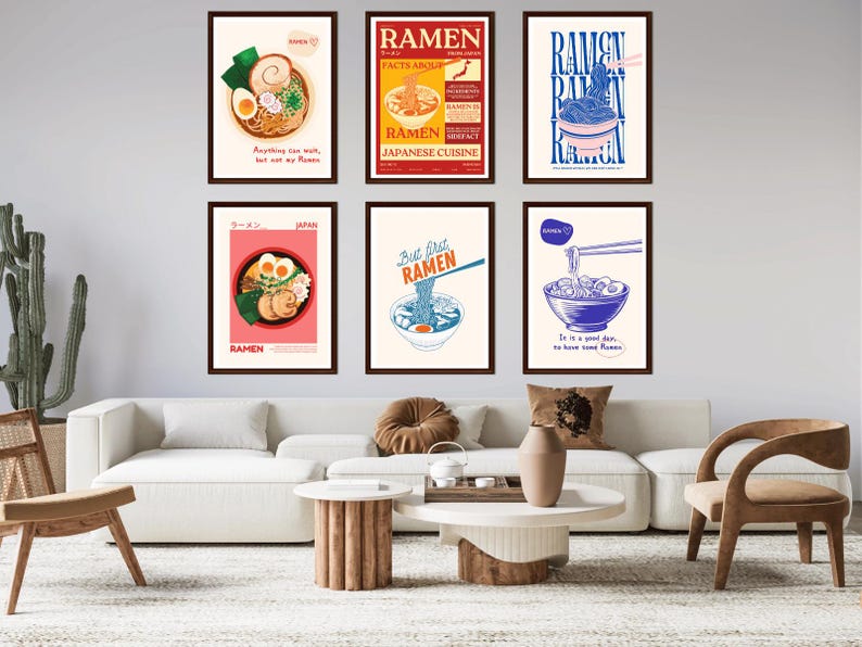 6 Japanese Ramen Posters - All About Ramen | Kitchen Posters | Japanese ...